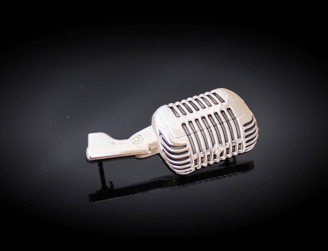 Microphone Pin Badge Retro Vintagestyle 3D - Etsy