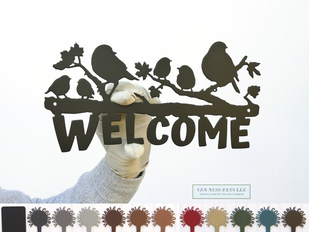 Birds Welcome Sign Metal Wall Art 10 Wide Home Decor - Etsy