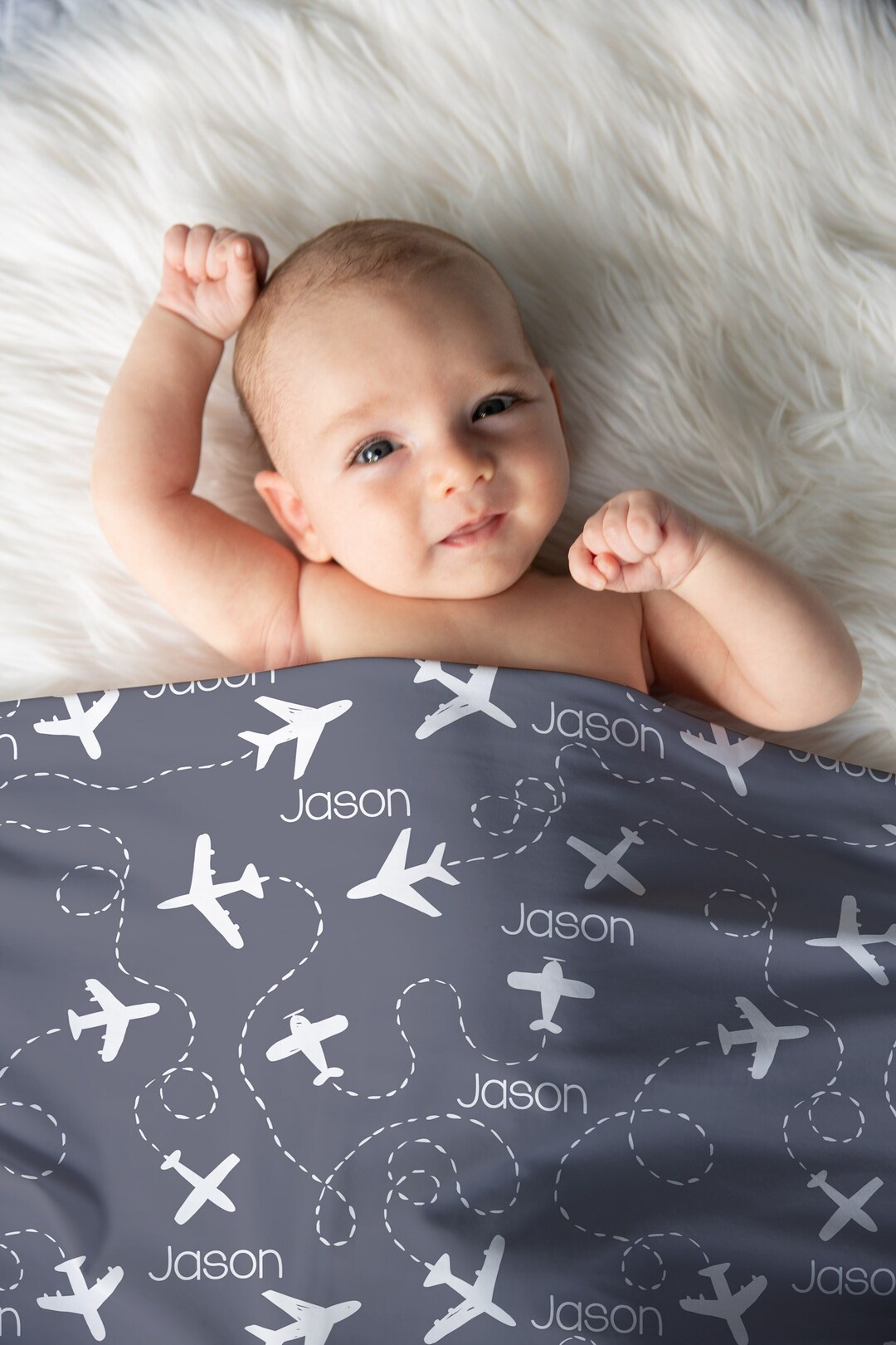 Custom Airplane Swaddle, Personalized Adventure Name Blanket, Custom ...