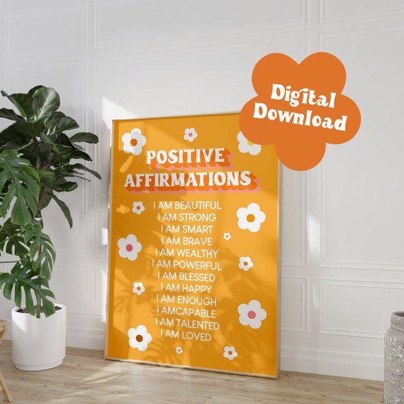 Digital Download Print Daily Affirmations Self Love Printable Art ...