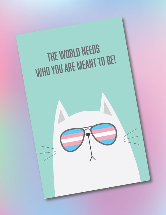 Transgender Card Greeting Card Digital Download Paper Card - Etsy