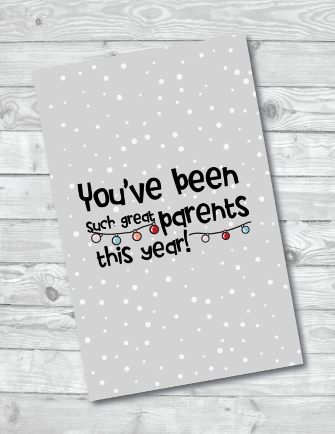 Parents Christmas Card, Funny Holiday Card, Card for Parents, Mom and ...