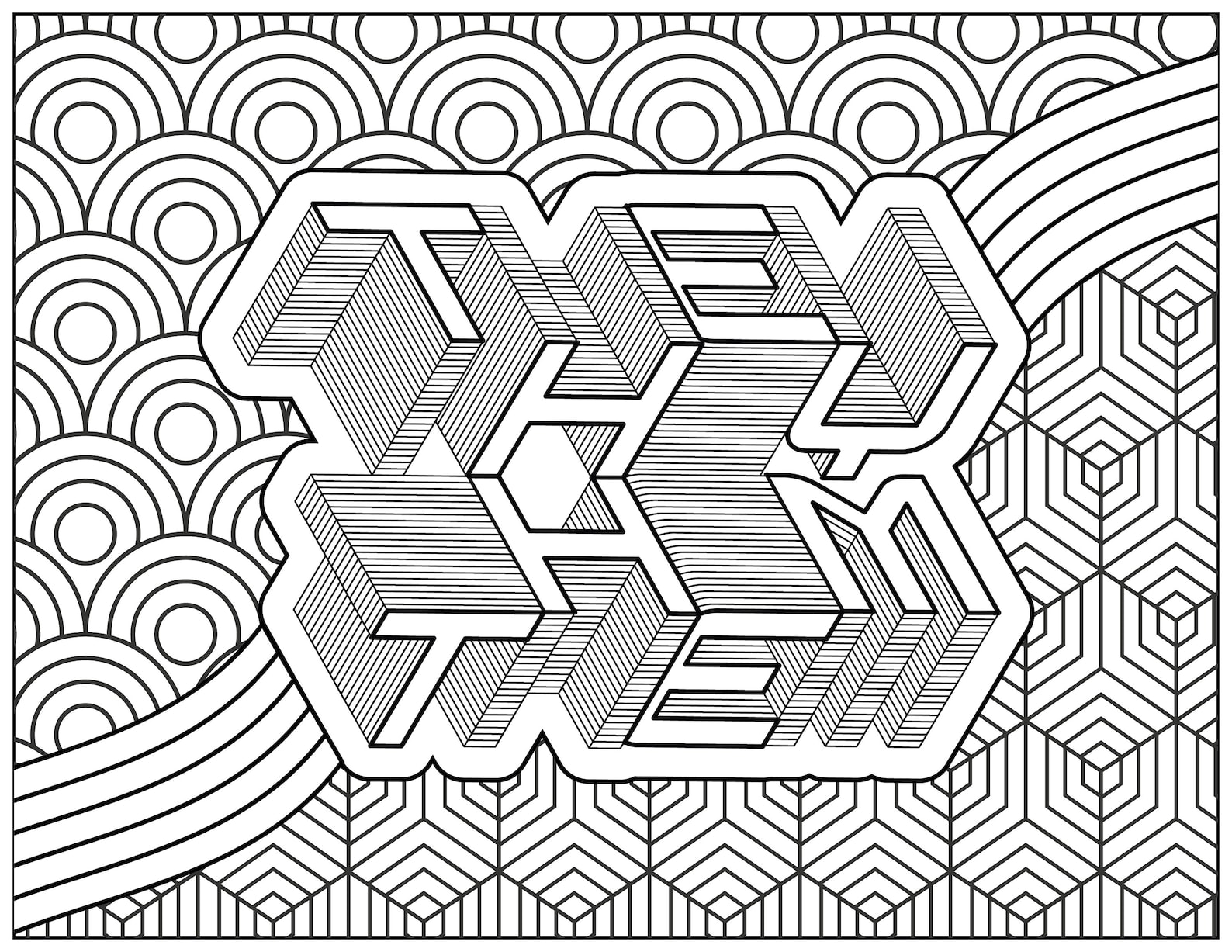 Pronoun Colouring Pride Coloring Printable Colouring Page - Etsy