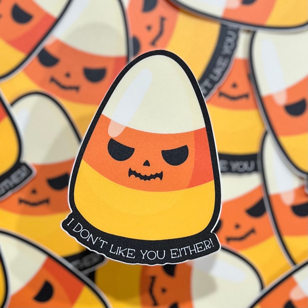 Candy Corn Sticker, Cute Halloween Sticker, Die Cut Sticker, Laptop ...