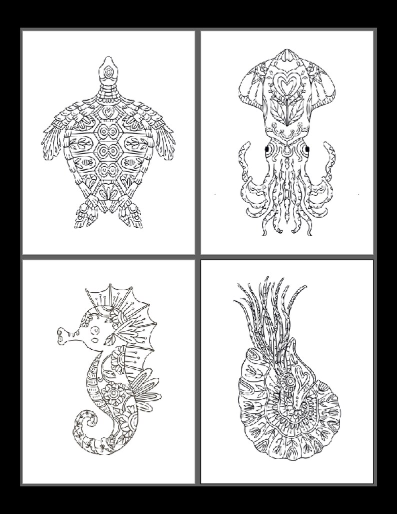 Mandala Sea Creature Coloring Page Sea Creature Printable - Etsy