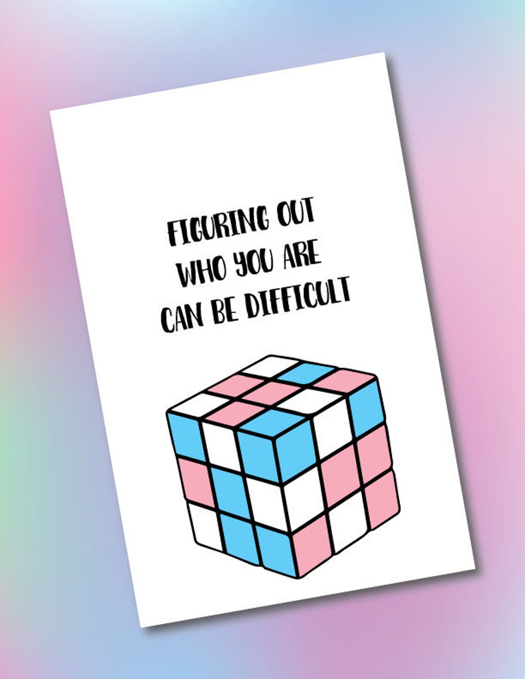 Transgender Card, Greeting Card, Digital Download, Paper Card, Trans ...