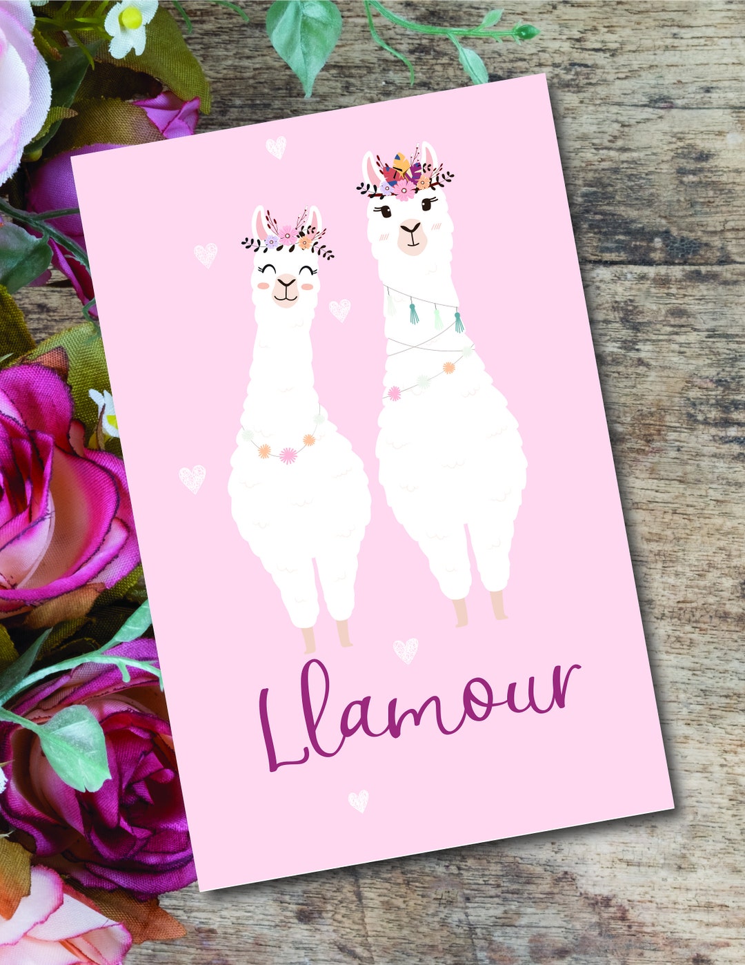 Llama Card, Funny Valentine Card, Valentine's Day, Love, Cute, Card for ...
