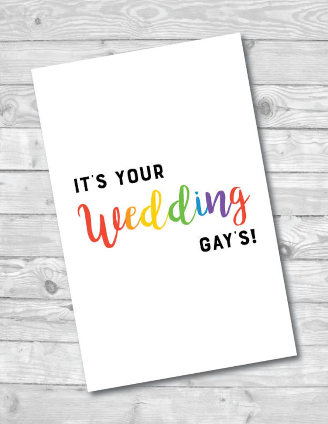Gay Wedding Card, Greeting Card, Digital Download, Paper Card, Lesbian ...