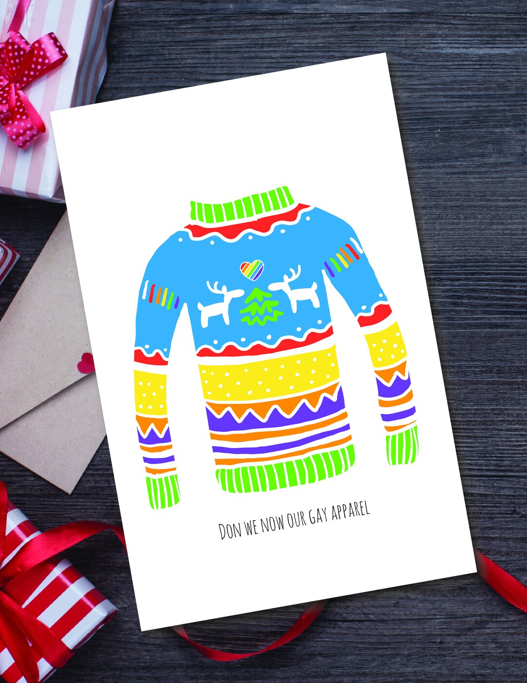 Lgbtq Holiday Card, Gay Holiday Cards, Gay Christmas Card, Gay ...