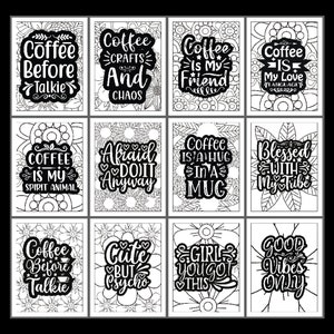 Coffee Coloring Page, Printable Coloring Pages, Digital Download ...