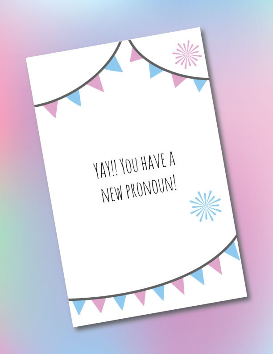 Transgender Card, Greeting Card, Digital Download, Paper Card, Trans ...