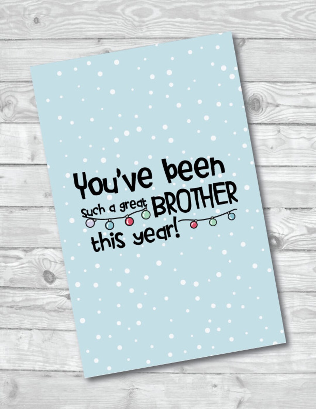 Brother Card, Funny Holiday Card, Card for Brother, Christmas, Great ...