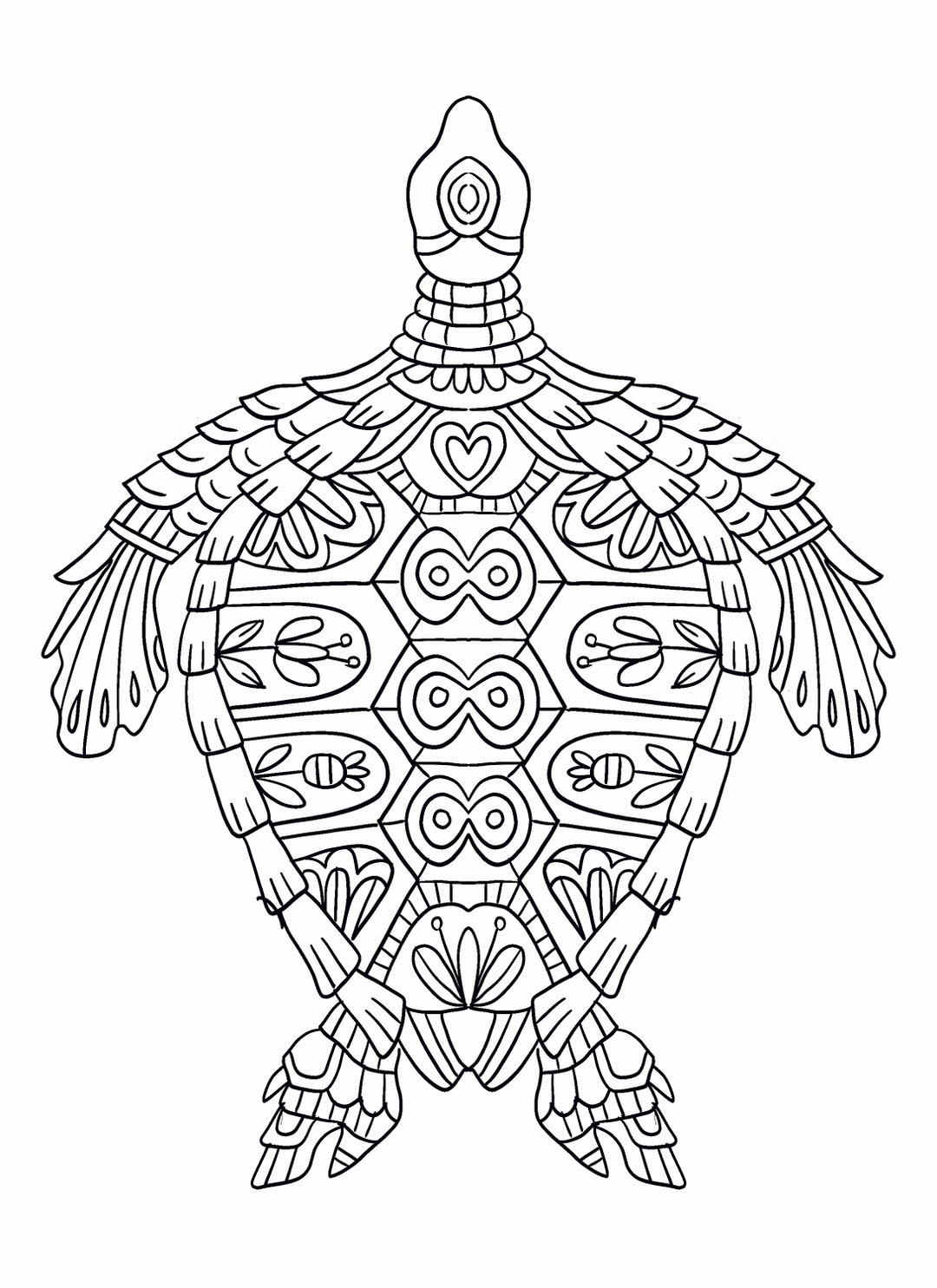 Mandala Sea Creature Coloring Page, Sea Creature Printable Coloring ...