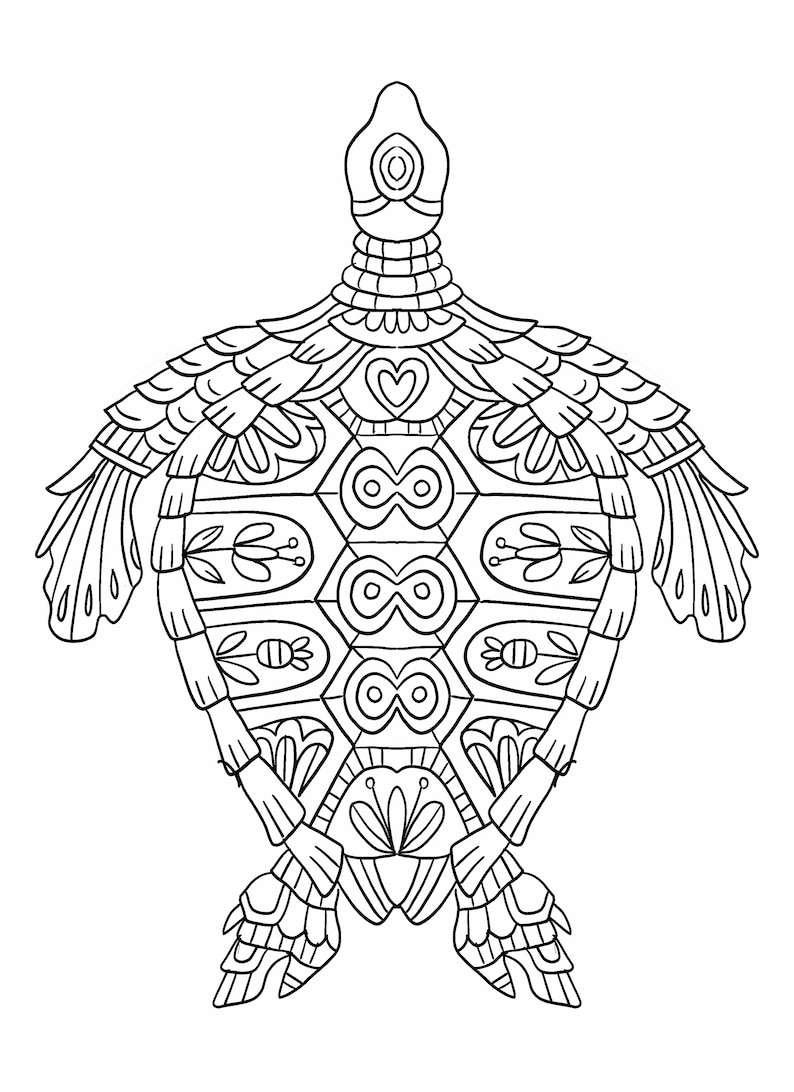 Mandala Sea Creature Coloring Page Sea Creature Printable - Etsy