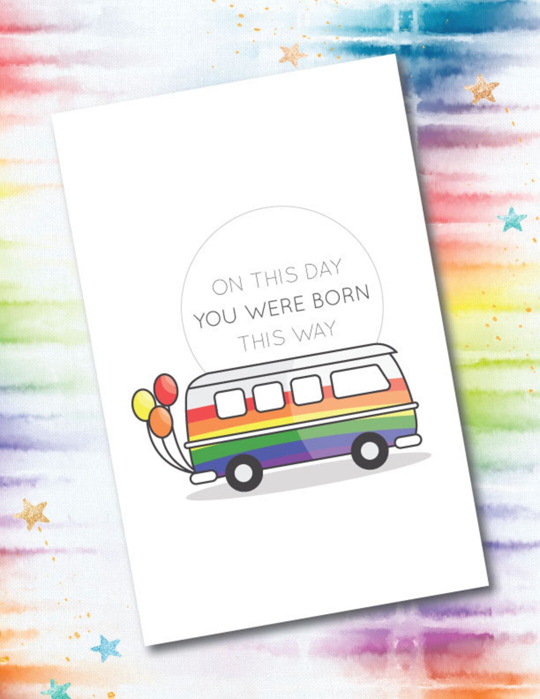 Pride Birthday Card, Greeting Card, Digital Download, Paper Card, LGBTQ ...