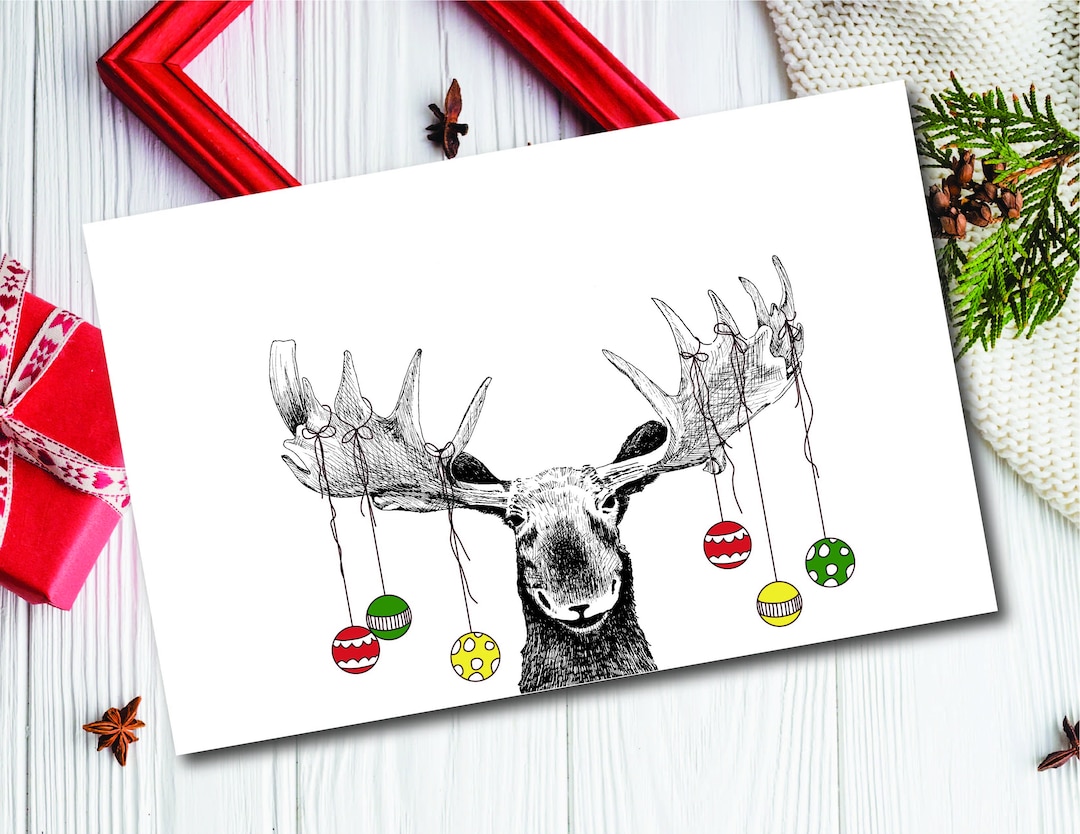 Moose Card, Canada Moose, Greeting Card, Digital Download, Paper Card ...