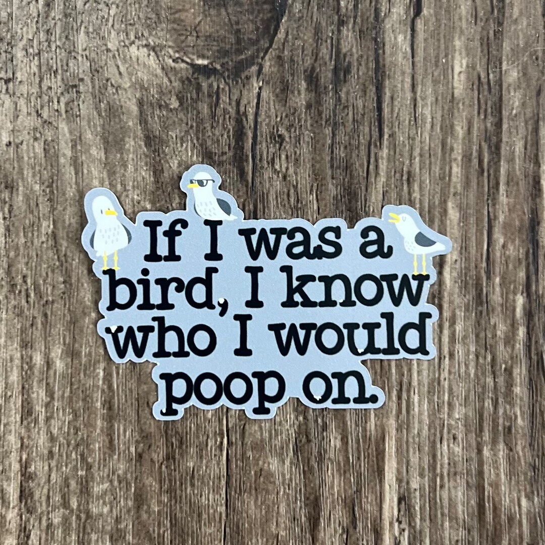 Bird Poop Sticker, If I Was a Bird, Bird Sticker, Mental Health Sticker ...