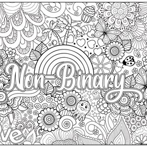 Non Binary Colouring, Printable Colouring Page, Printable Coloring ...