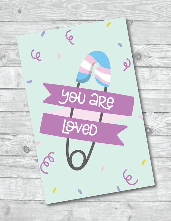 Transgender card Greeting Card Digital Download Paper Card | Etsy