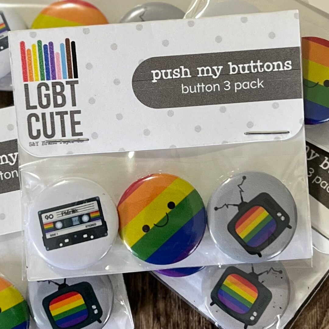 LGBTQ, Button Pin Pack, Button Pins, Pride Flag Buttons, Pride Button ...