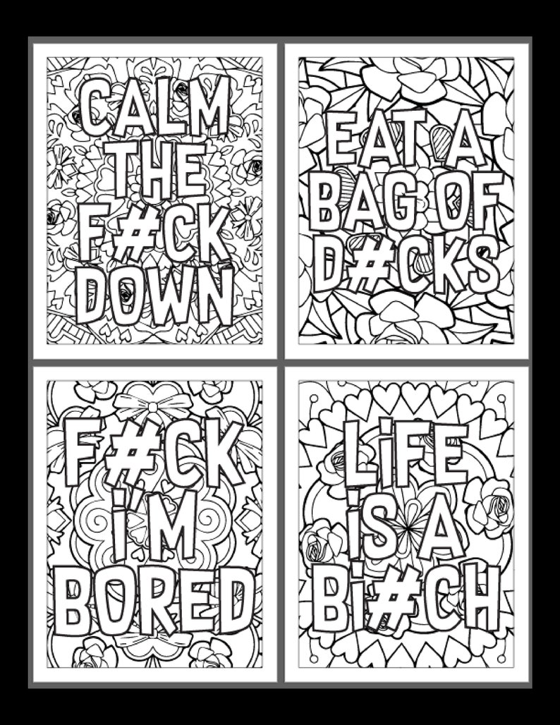Adult Swear Word Coloring Page, Adult Swear Word Printable Coloring ...