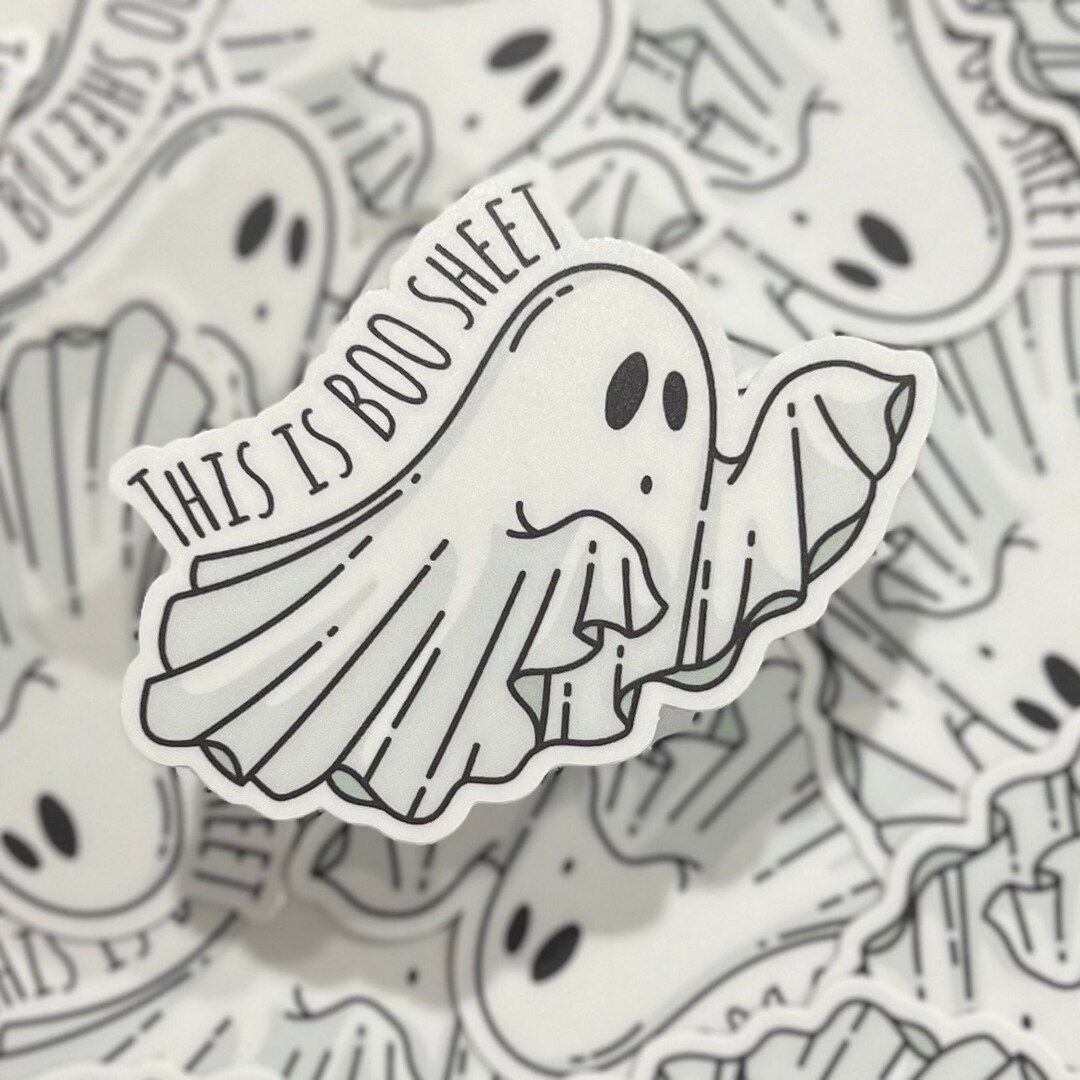 Boo Sheet Sticker, Cute Ghost Sticker, Die Cut Sticker, Laptop Sticker ...