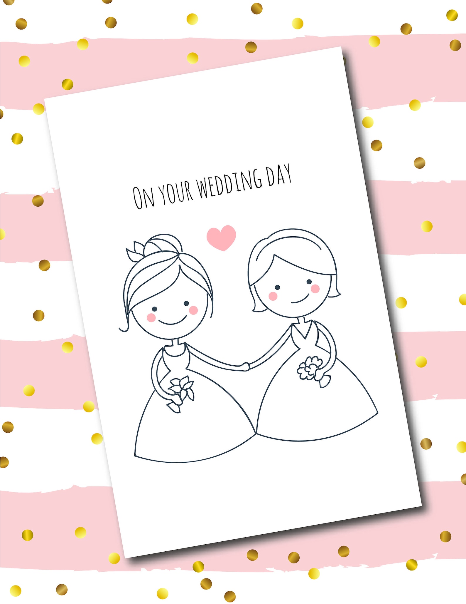 Carte De Mariage Lesbienne Carte De Vœux Téléchargement Etsy