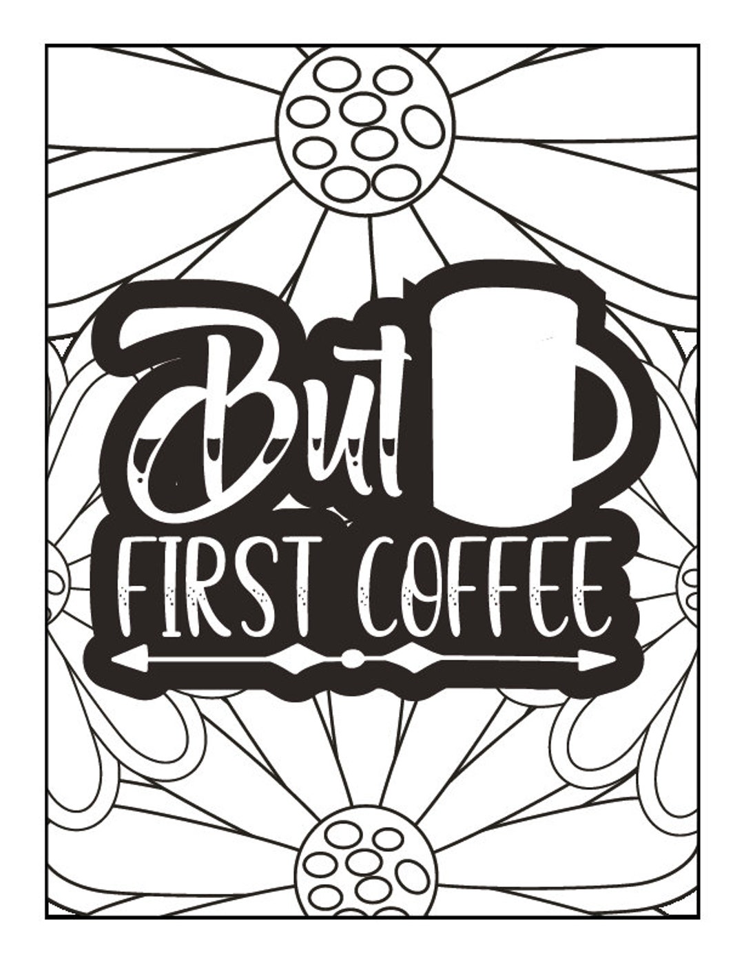 Coffee Coloring Page, Printable Coloring Pages, Digital Download ...