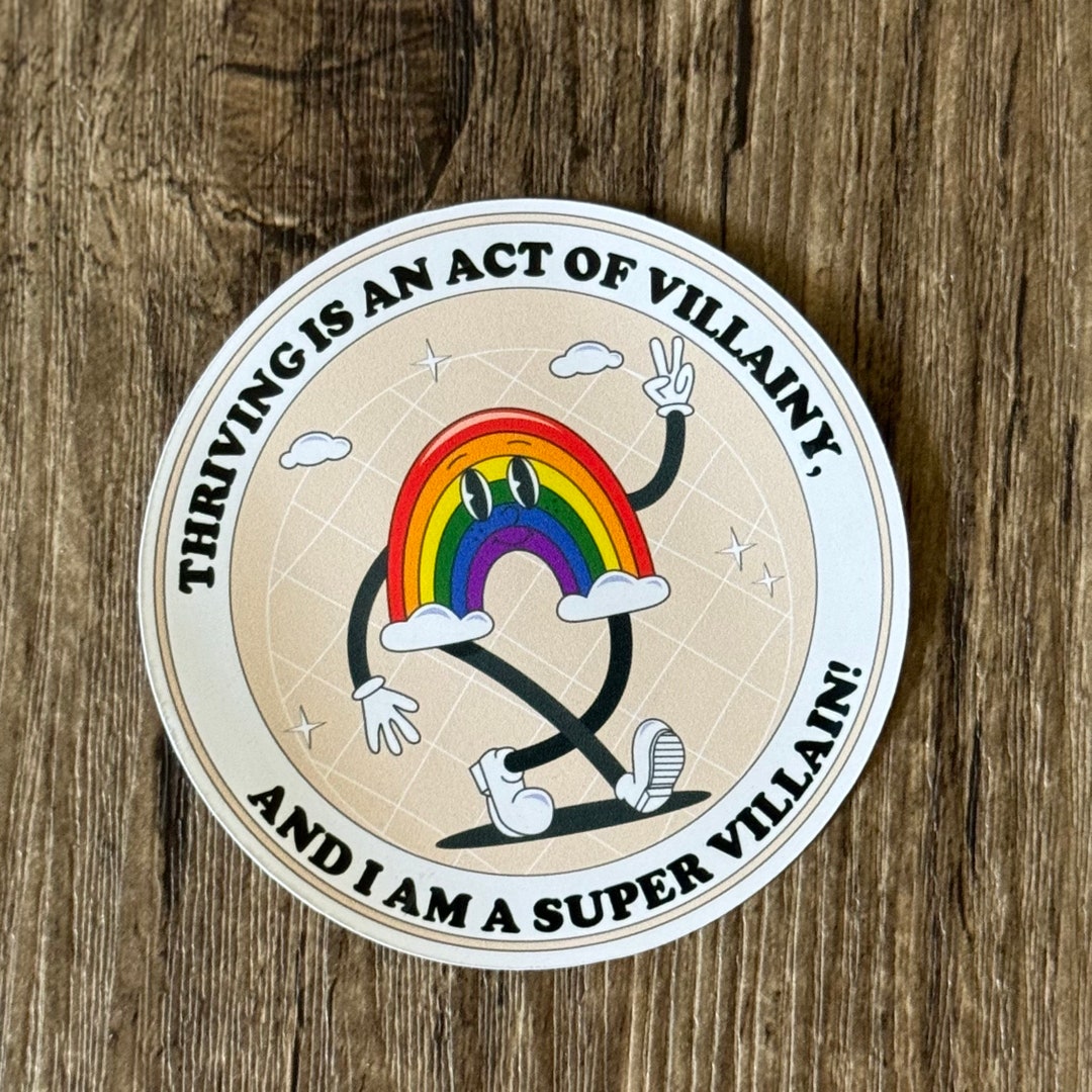 Villain Sticker, Gay Pride Sticker, Rainbow Sticker, Retro Sticker ...