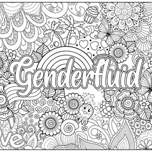 Genderfluid Colouring, Pride Coloring, Printable Colouring Page ...