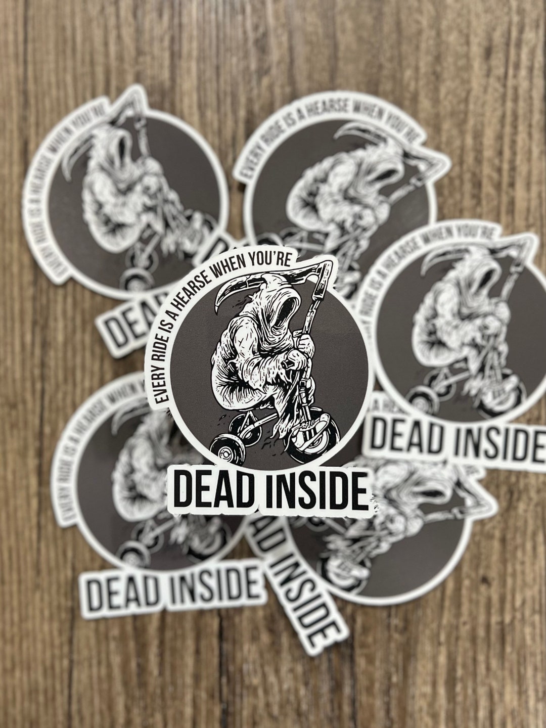 Dead Inside Sticker, Reaper Sticker, Funny Sticker, Gift for Her, Gift ...