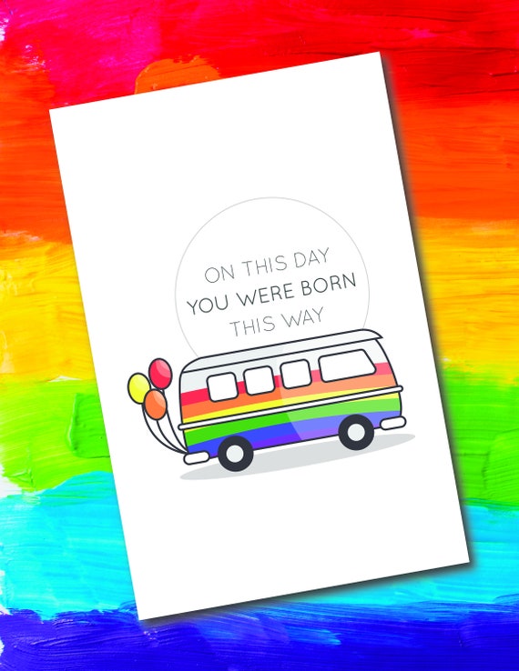 Pride Birthday Card Greeting Card Digital Download Paper | Etsy