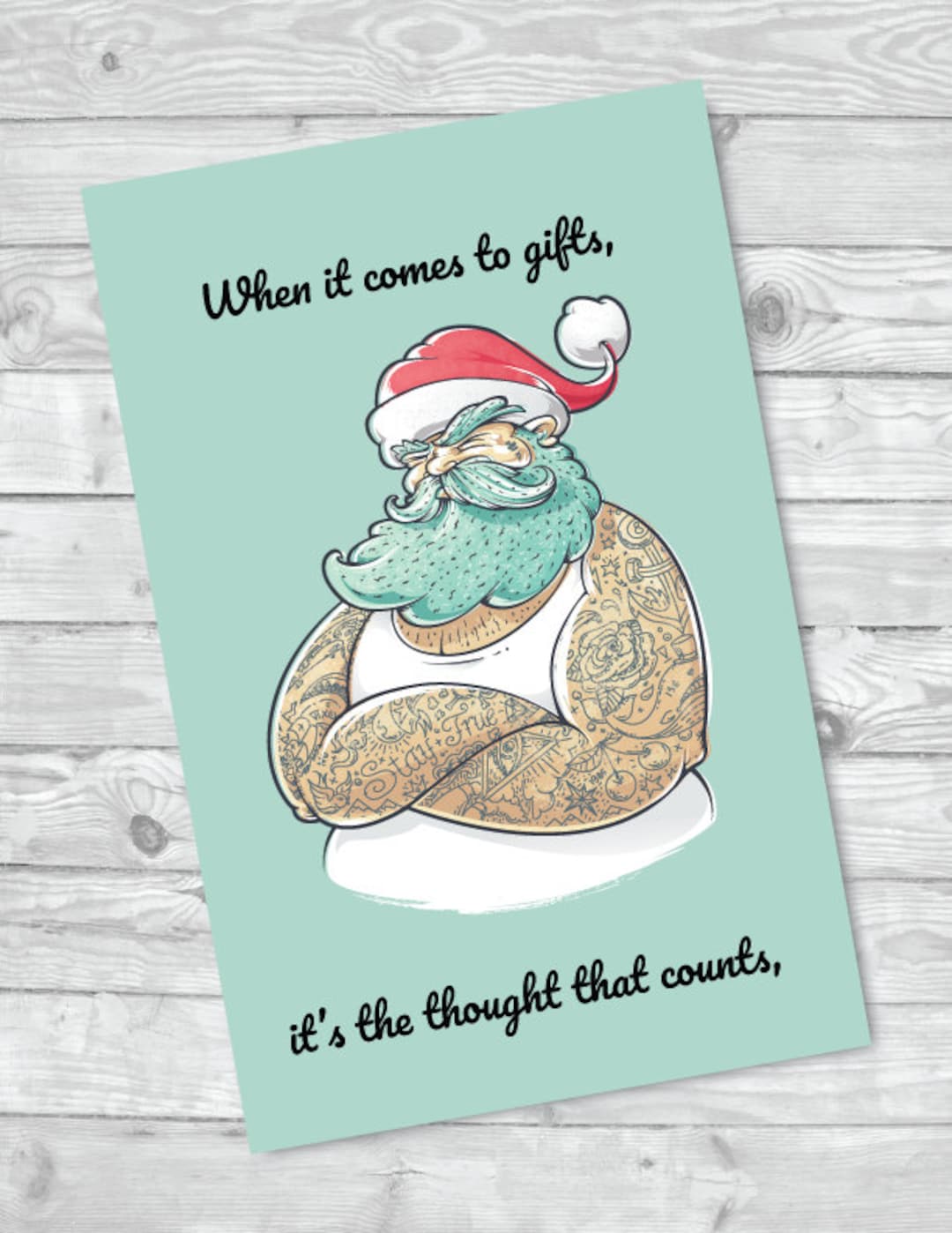 Funny Santa Card, Funny Christmas Card, Funny Christmas, Funny Holiday ...
