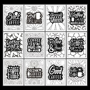 Coffee Coloring Page, Printable Coloring Pages, Digital Download ...
