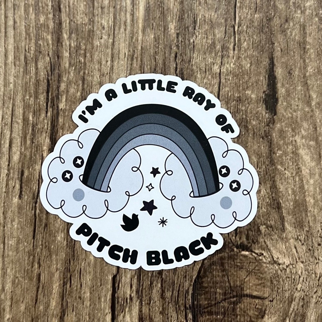 Dark Humor Sticker, Black Rainbow Sticker, Black Soul, Ray of Pitch ...