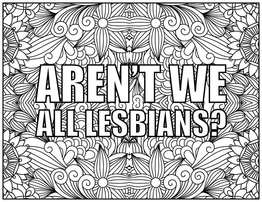 Lesbian Colouring, Pride Coloring, Printable Colouring Page, Printable ...