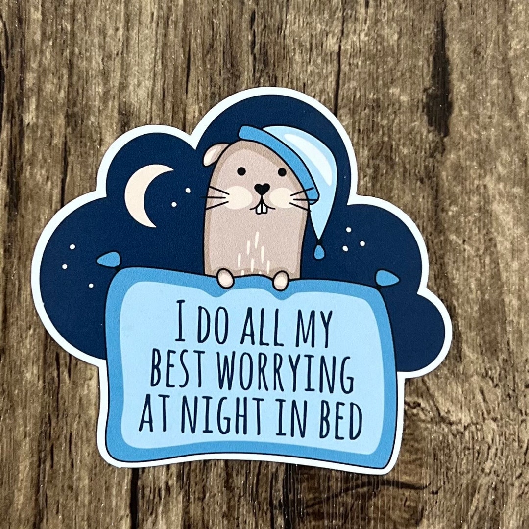 Worry Sticker, Ferret Sticker, Anxiety Sticker, Over Think, Die Cuts ...