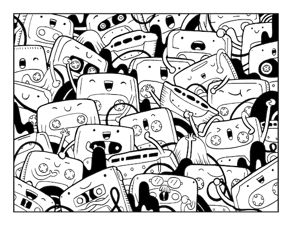 Nostalgia Coloring Page Nostalgic Coloring Pages Digital | Etsy