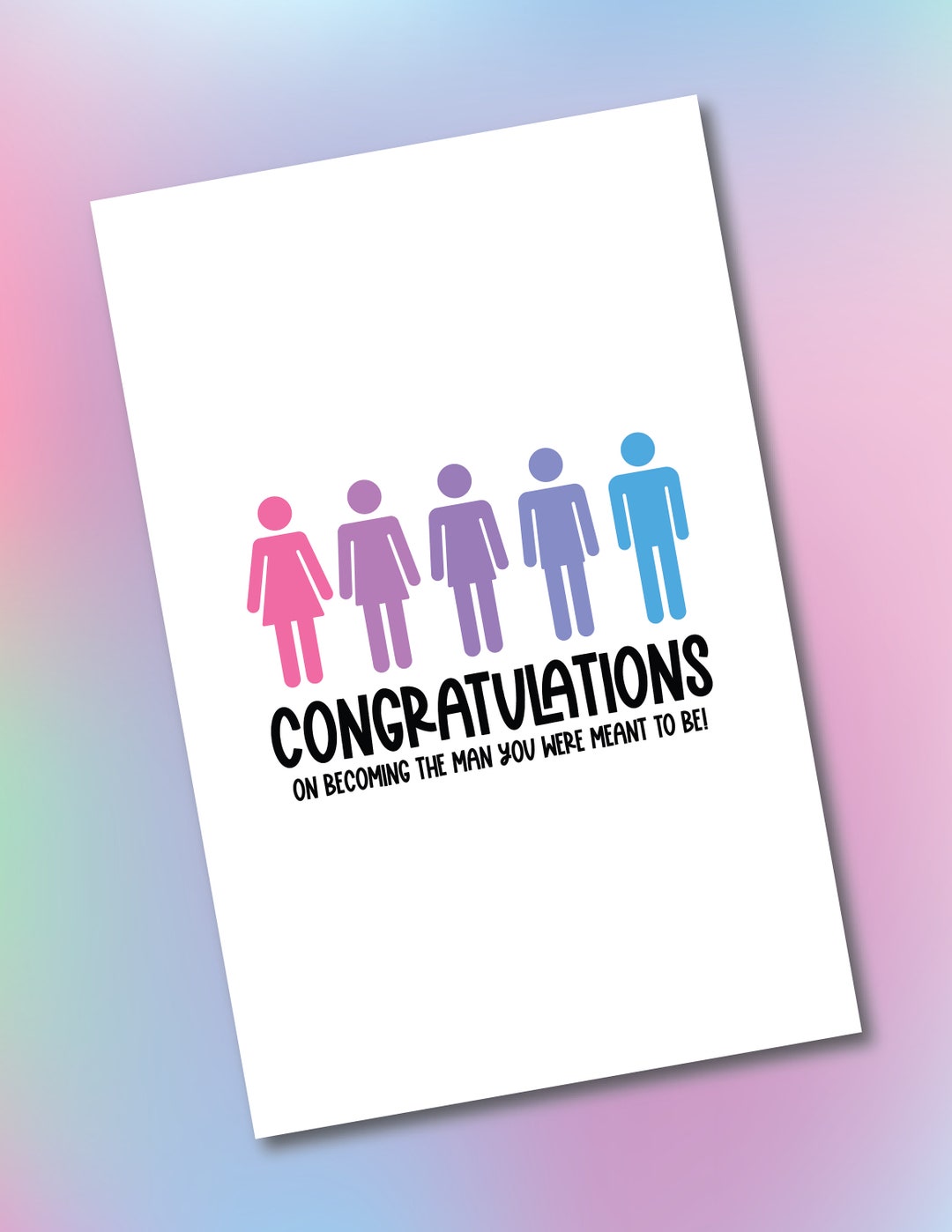 Transgender Card, Greeting Card, Digital Download, Paper Card, Trans ...