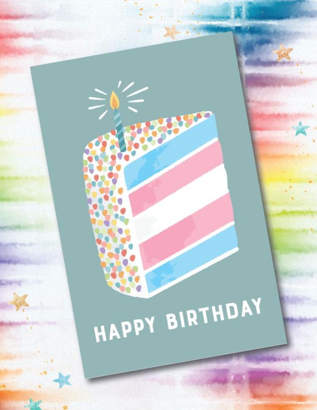 Transgender Birthday, Birthday Card, Paper Card, Digital Download ...