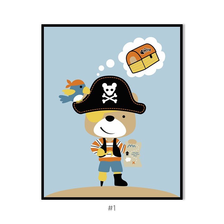 PRINTABLE Pirate Bear Nursery / Boys Room Art ALL 8 Prints | Etsy