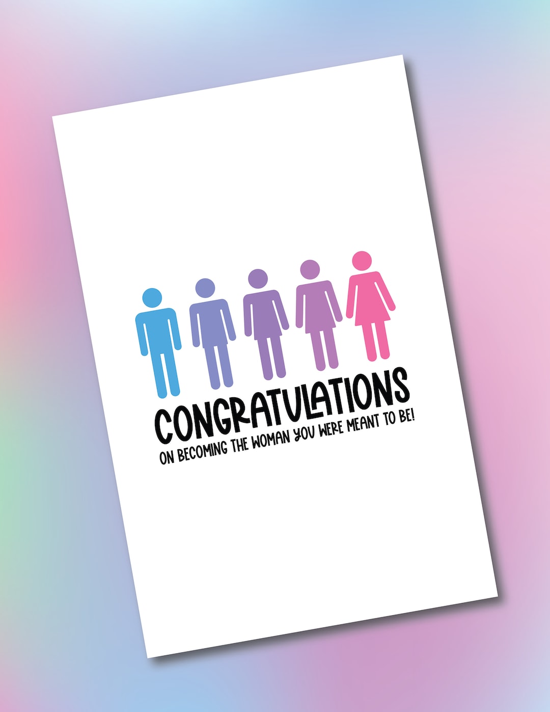 Transgender Card, Greeting Card, Digital Download, Paper Card, Trans ...