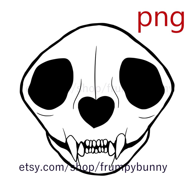 Cat Skull Png Svg Files Digital Line Art Coloring Clip Art - Etsy