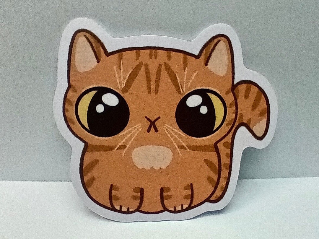 Tabby Orange Cat Vinyl Stickercute Ginger Kitty Decal - Etsy