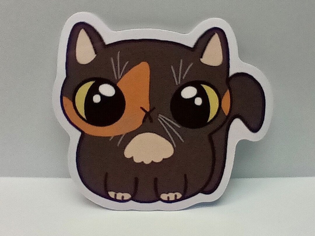 Tortoiseshell Cat Vinyl Sticker - Etsy