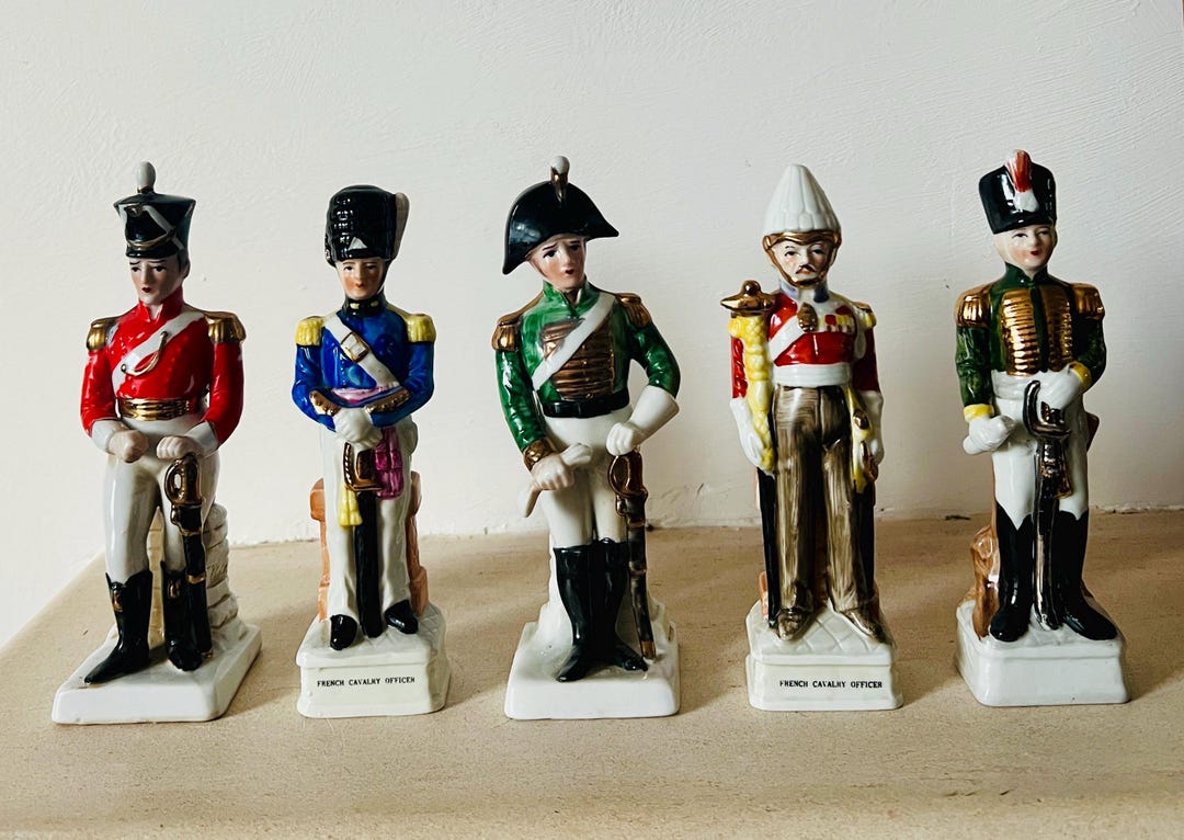 Vintage Napoleonic Soldier Figurines Set of 6 | Hand Painted Porcelain ...
