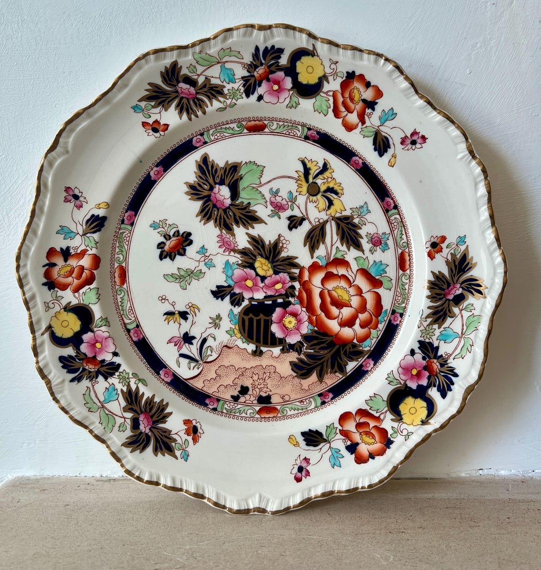 Vintage 1930's Mason's Ironstone China Blue Mandalay Large Plate With ...