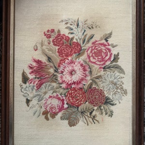 Beautiful Original Antique Victorian Tapestry Berlin Work Embroidery in ...