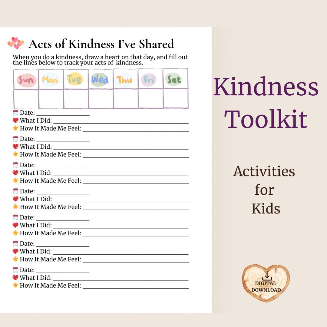 Kindness Toolkit Activities for Kids | Printable Kindness Tracker Chart ...