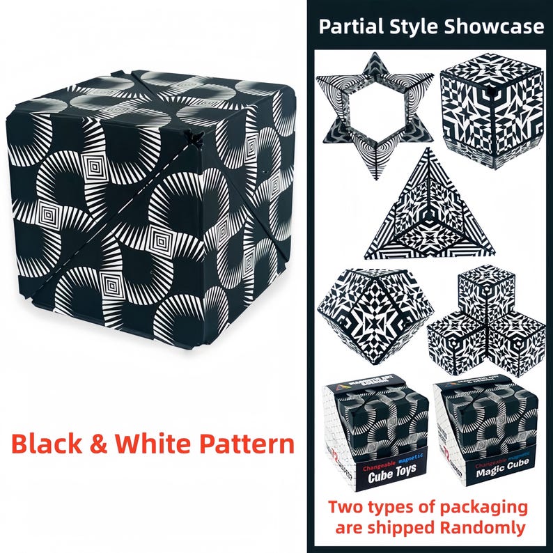 3D Magnetic Shape Shifting Puzzle Cube|fidget Block Toy for Kids Teen ...